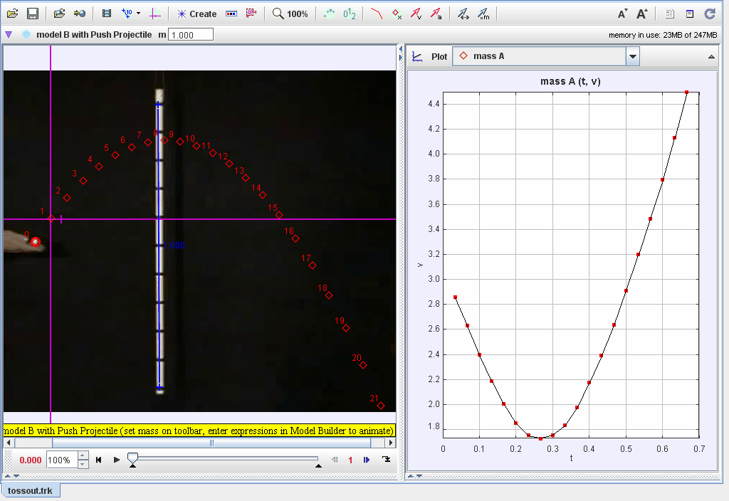 Tracker Toss Out Projectile Model By Douglas Brown Open Educational Resources Open Source