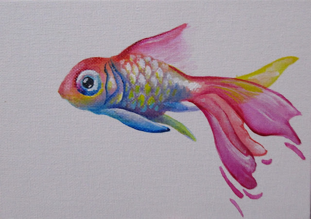 One Painting a Day: Rainbow Fish I