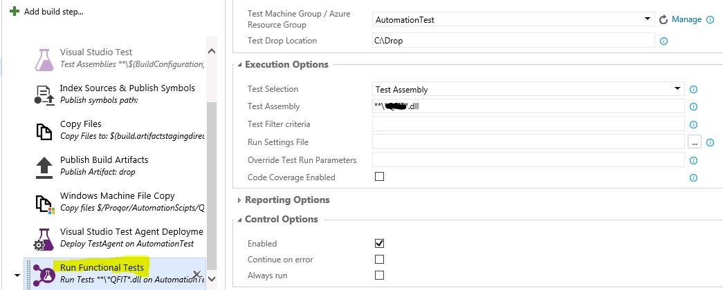 Coded UI Automation search: Specify build steps for creating New Build ...
