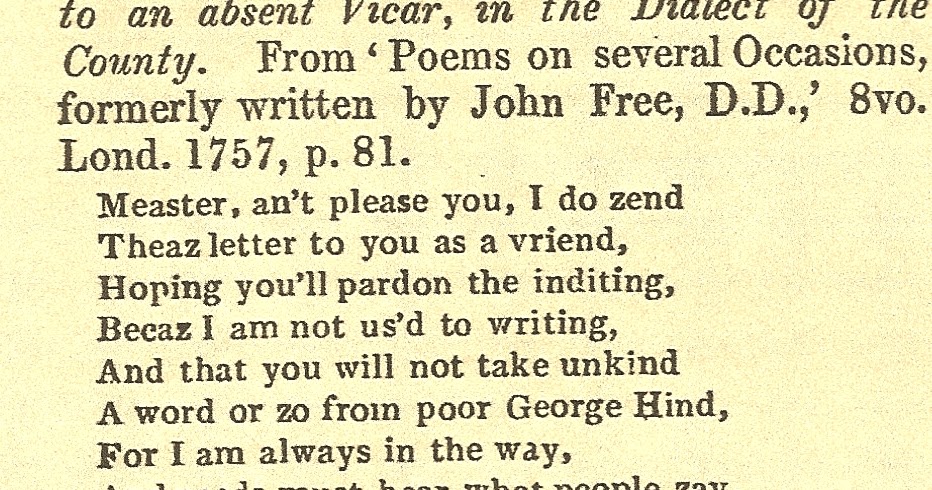 Corfu Blues and Global Views: John Free, An Early Dorset Dialect Poem ...