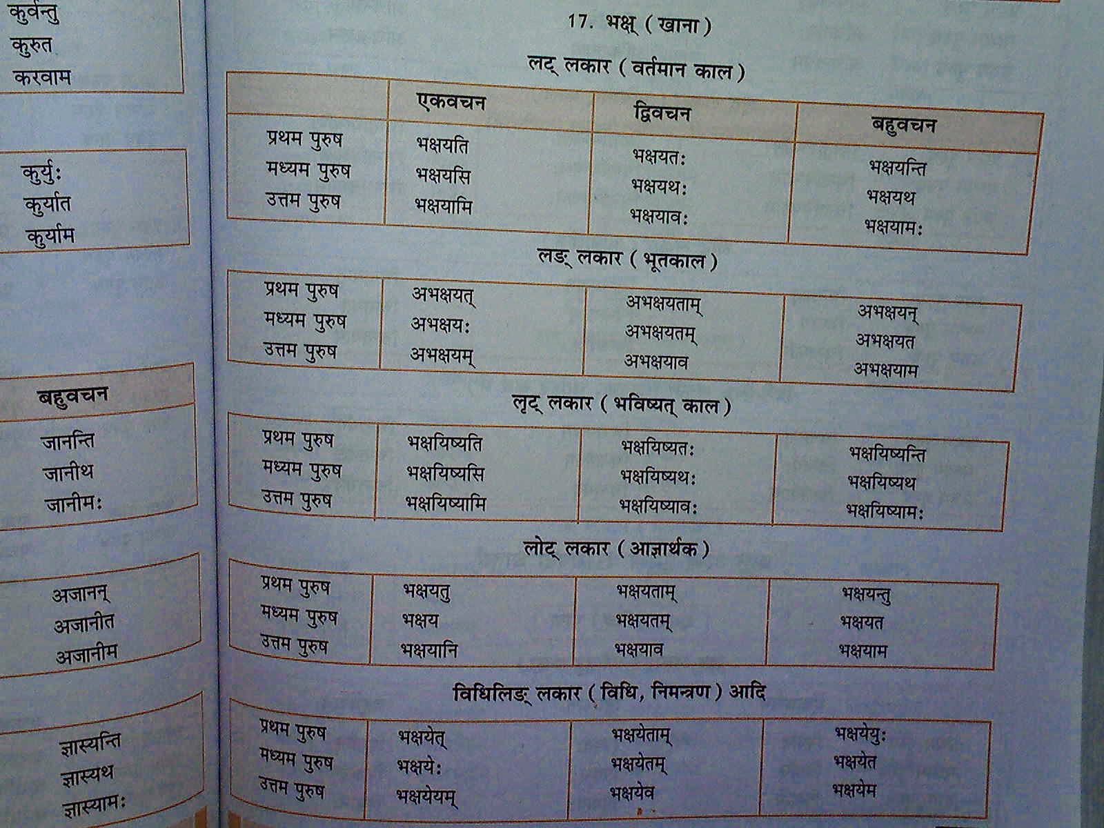 Sanskrit Subject of Podar Intl. School: Sanskrit Dhatu Rup