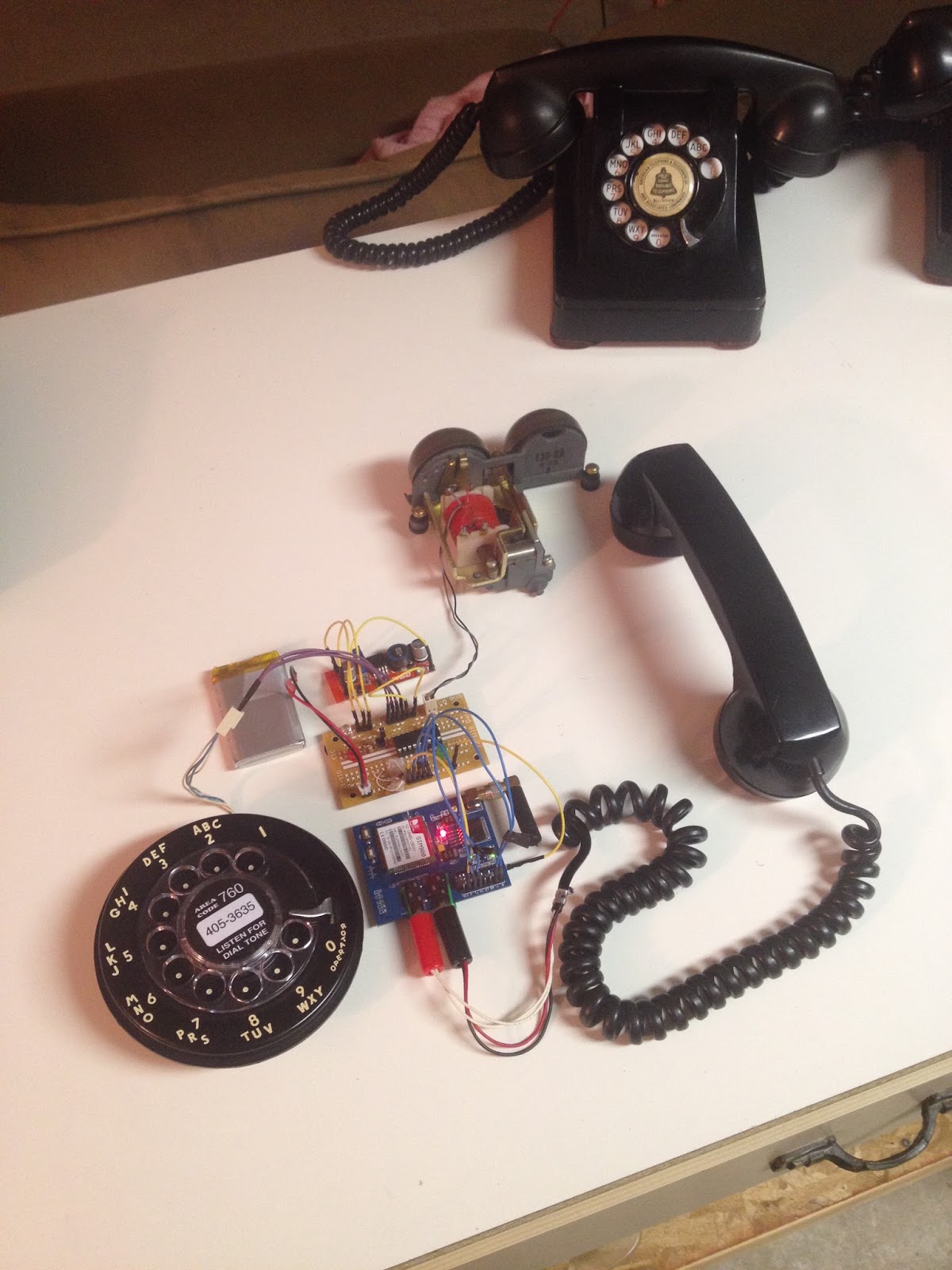 Rotary phone conversion to cell phone project