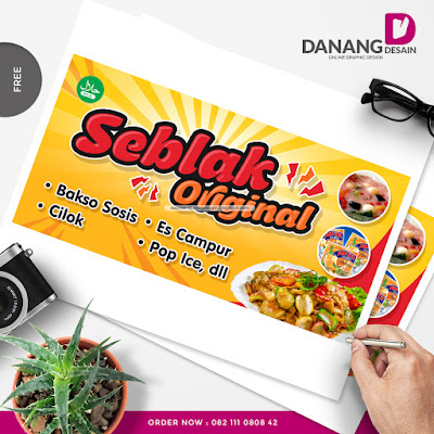 Contoh Desain Spanduk Banner Seblak - Desain Grafis Online