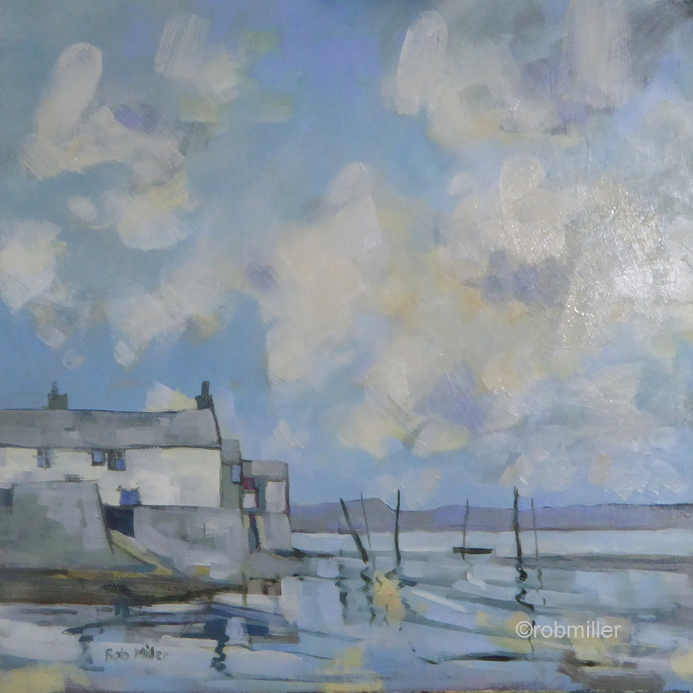 Two paintings in oils of Ravenglass Lancashire by rob miller