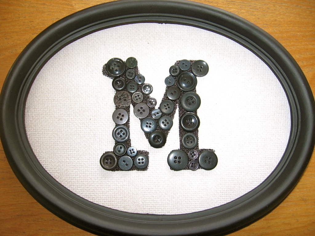 Little Katie on the Prairie: Button Monogramed Art
