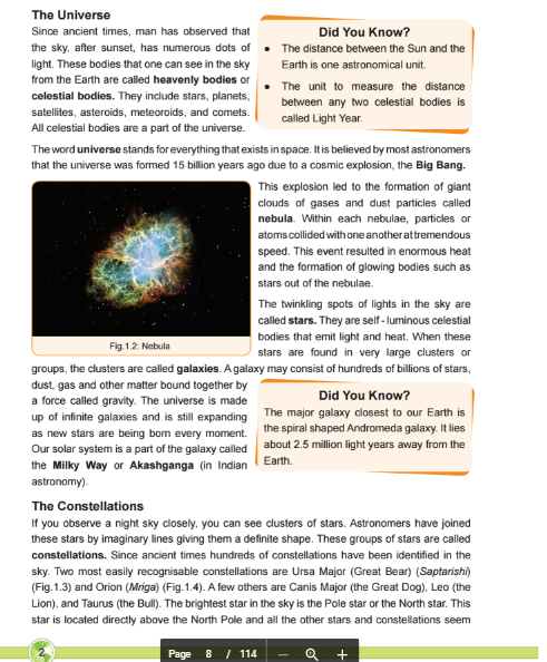 STARS OF PIS AHMEDABAD STD VI: class 6- lesson 1: geography: solar system
