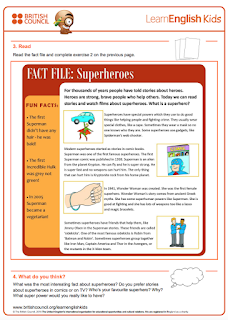 OUR ENGLISH CLASS: Reading about heroes