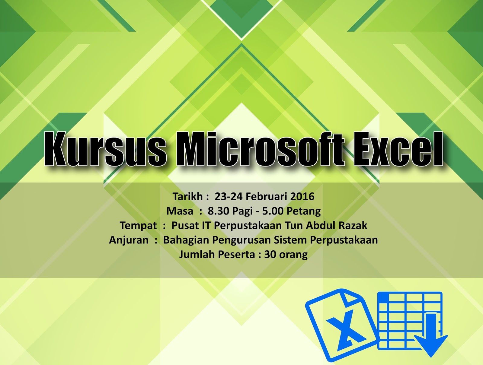 Kursus Microsoft Excel Intermediate di PTAR - Perpustakaan UiTM