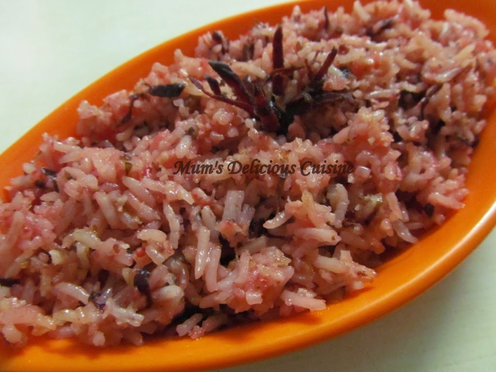 Mum's Delicious Cuisine..: Beet root rice / Beet rice