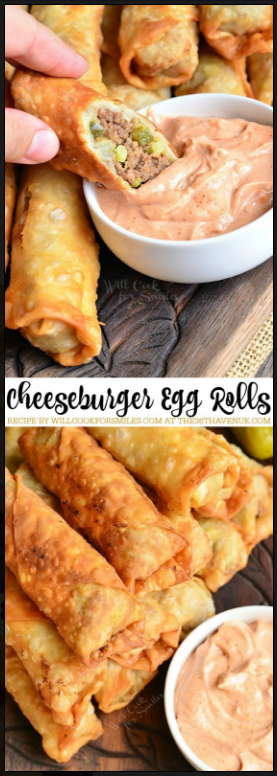 CHEESEBURGER EGG ROLLS