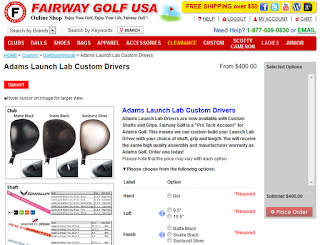 Fairway Golf Online Shop Blog: Custom Adams Launch Lab driver page ...