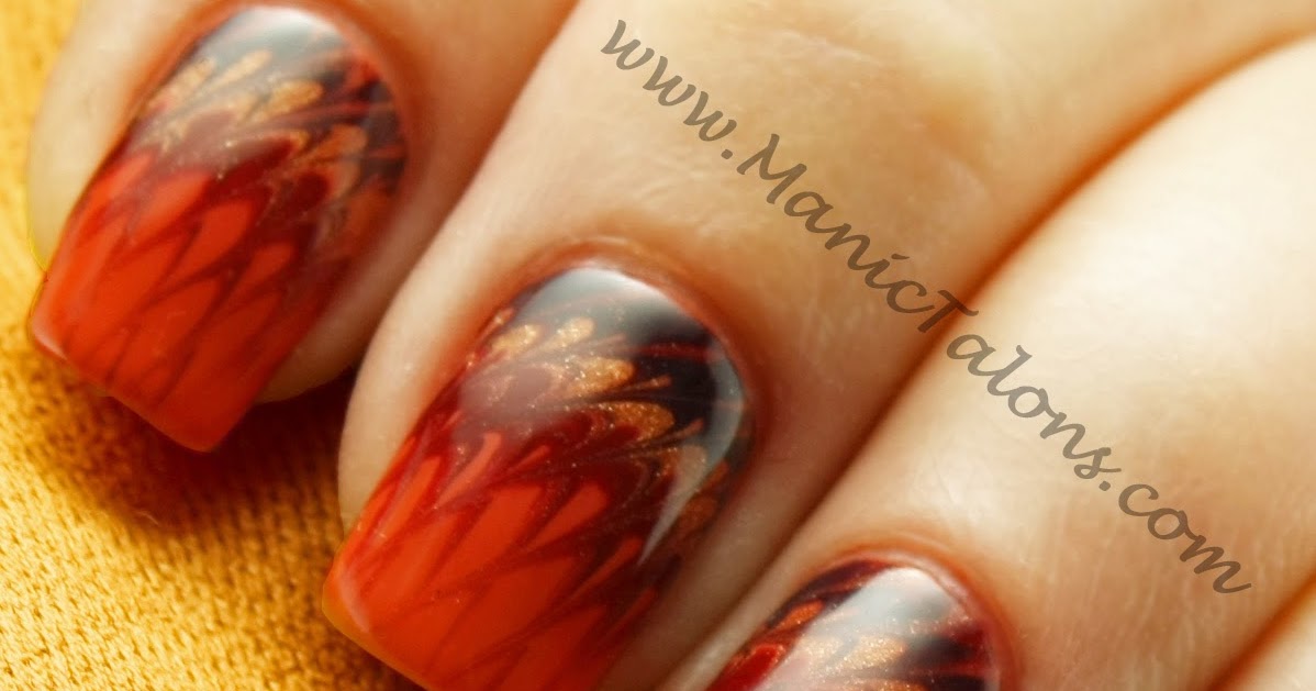Manic Talons Nail Design: Thanksgiving Needle Drag Nail Art