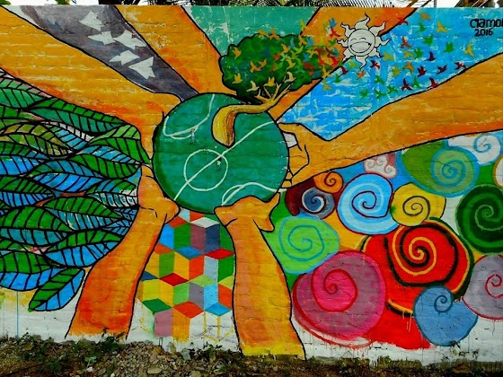 Mural participativo 100% Trabajo en equipo y cooperacion