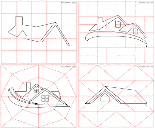 Four grid: Free printable Roof grid line drawing worksheet/activity for ...