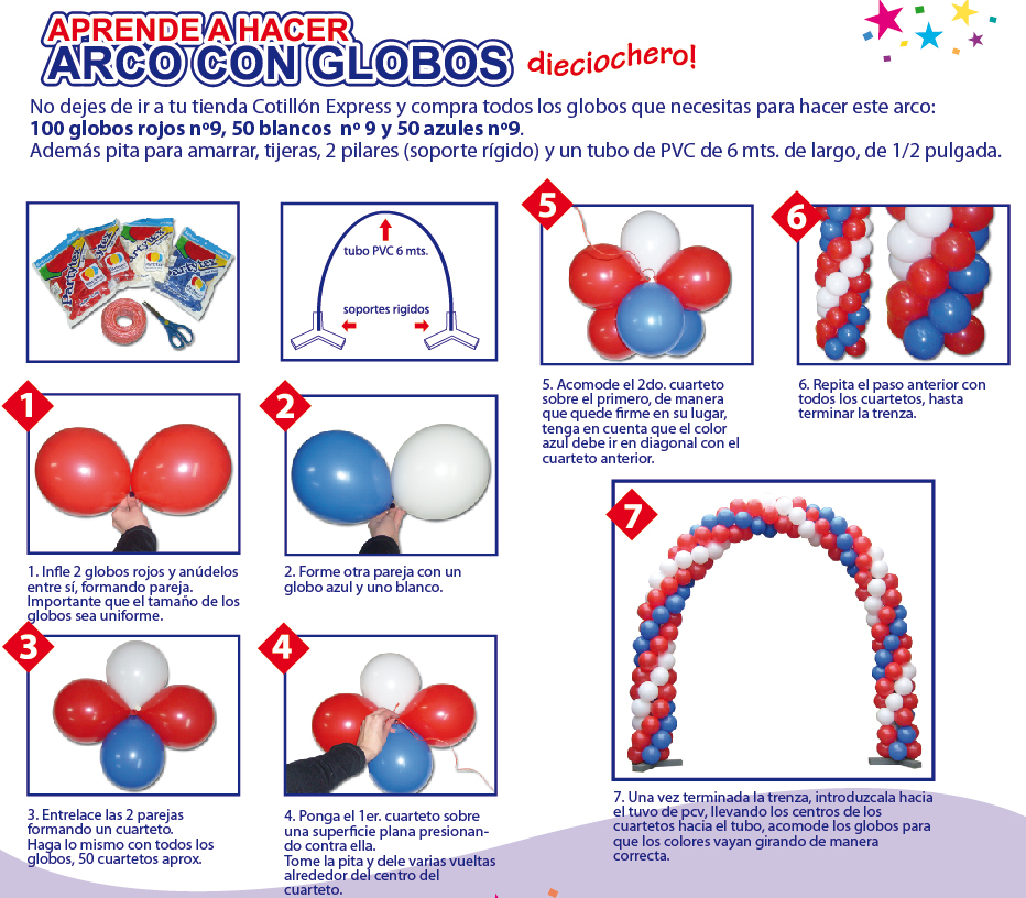 COTILLON EXPRESS: TE ENSEÑAMOS HACER UN ARCO DE GLOBOS