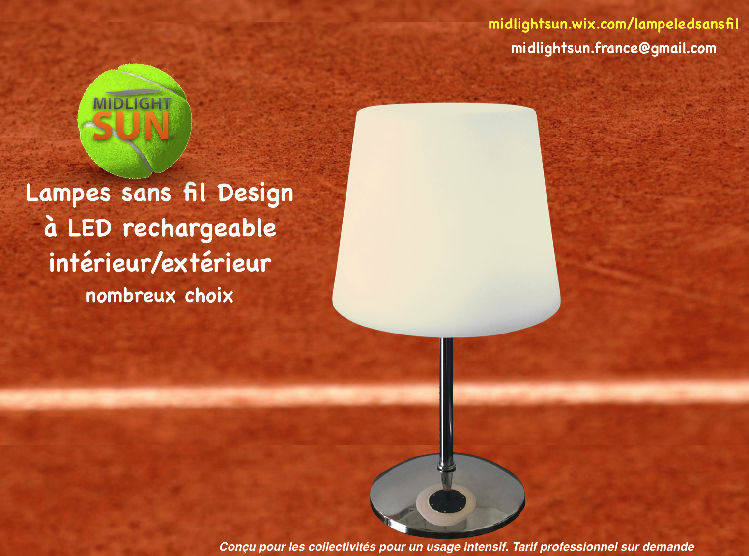 MIDLIGHTSUN®-Lampes de table LED sans fil rechargeables : Lampes de ...