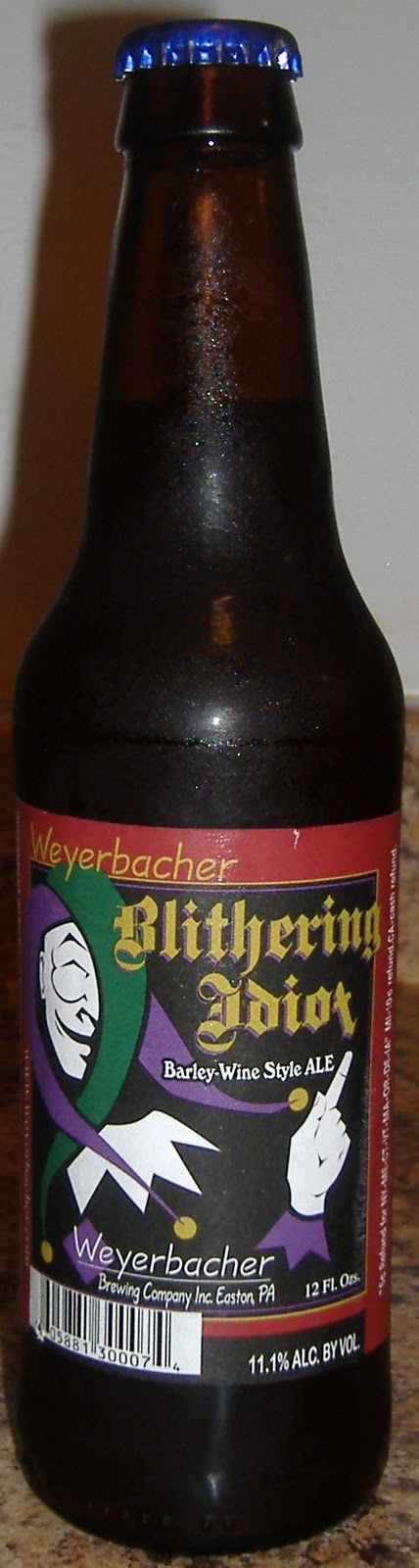 Horror Movies and Beer!: Weyerbacher Blithering Idiot Barley-Wine Style ALE
