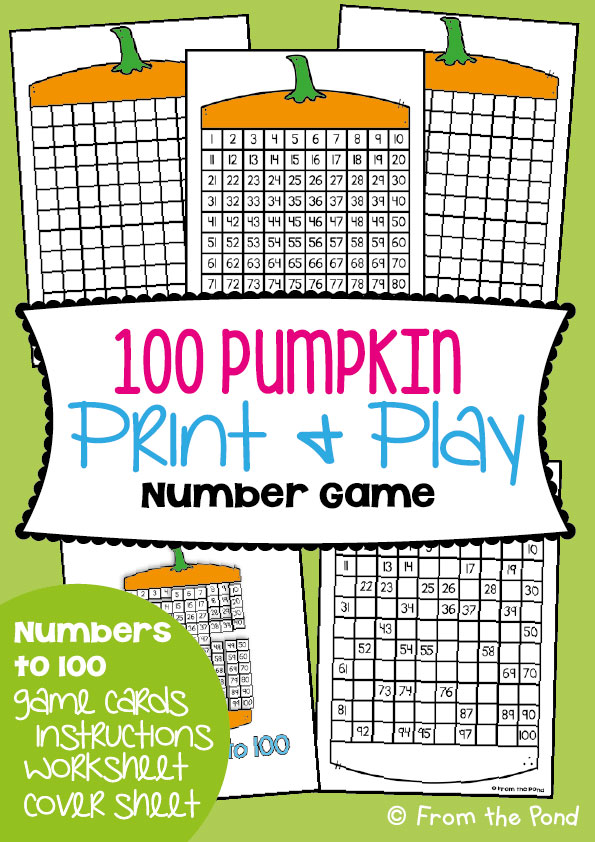 Pumpkin 100 Chart Activity Freebie | From the Pond