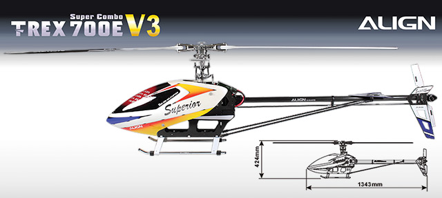 T-REX 700E F3C V3 Super Combo RH70E08XW ~ Rc Dictionary
