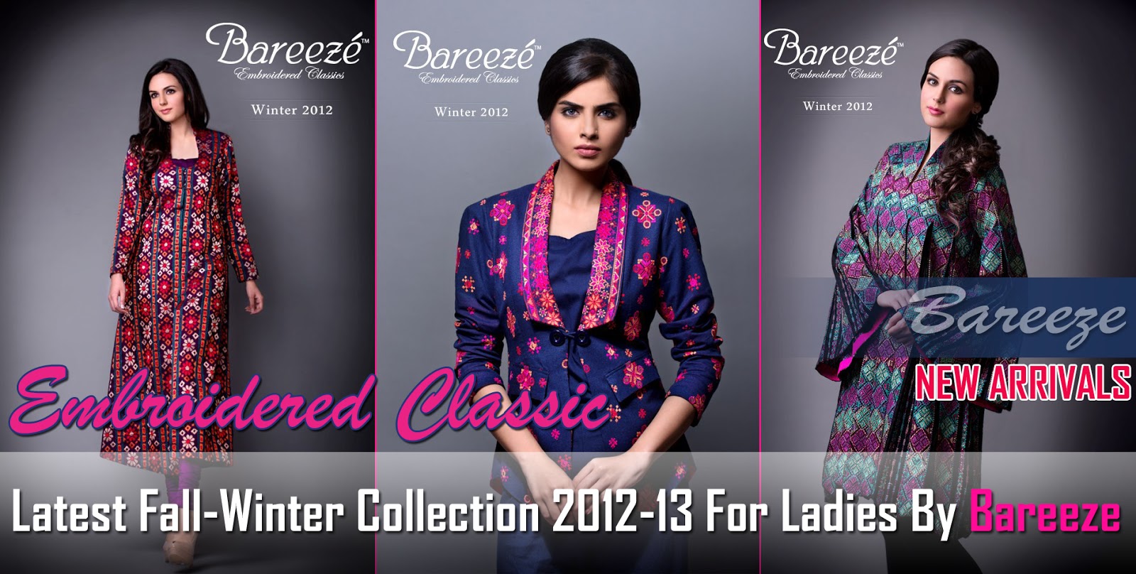 Latest Winter Collection 2012-13 For Ladies By Bareeze | Bareeze ...