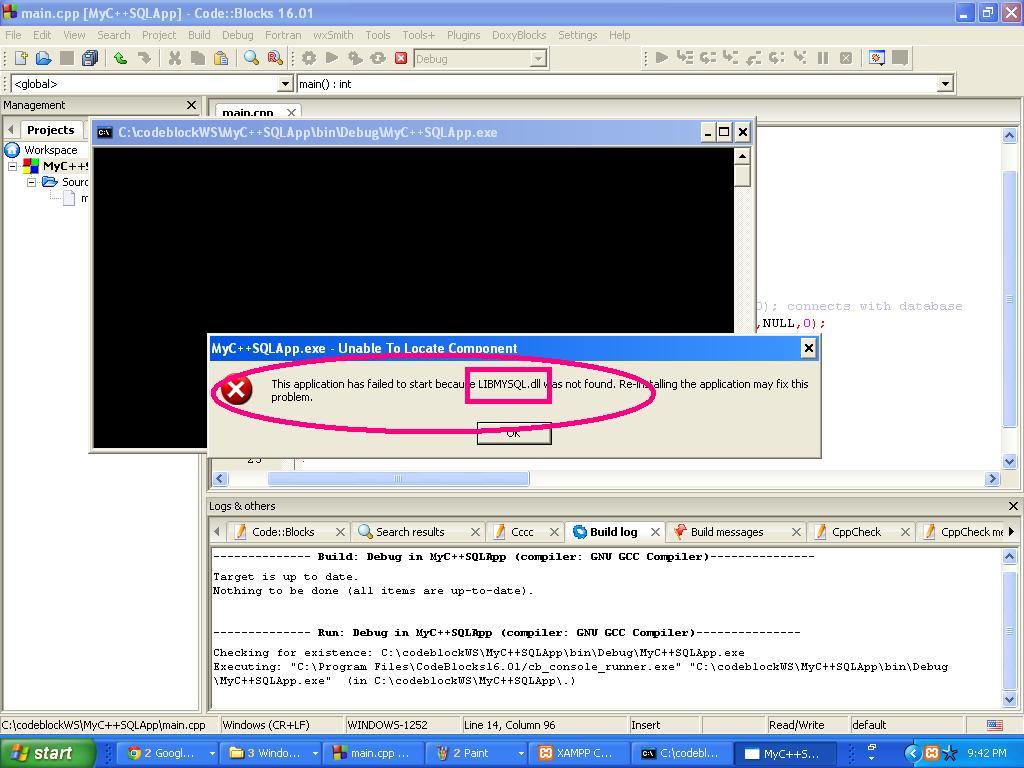 cpp-mysql database connectivity using code blocks with sample project ...