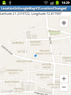 Android Map: Showing current location using OnMyLocationChangeListener ...