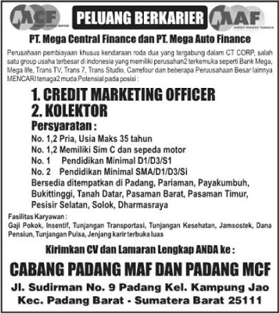 PT.Mega Auto Finance - Akses Kerja