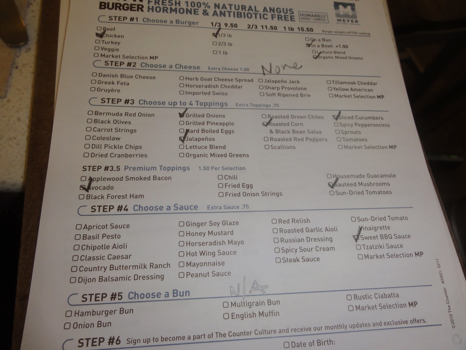 YourVicariousExperience: The Counter: Custom Built Burgers