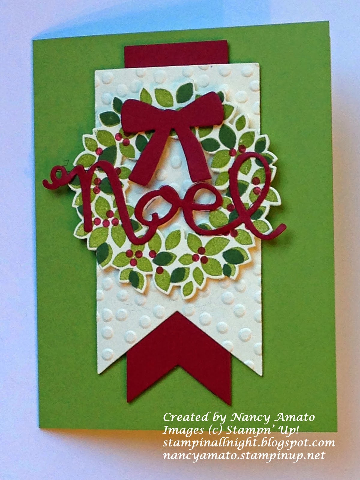 Stampin' All Night: Christmas Stamp-A-Stack: Wondrous Wreath card