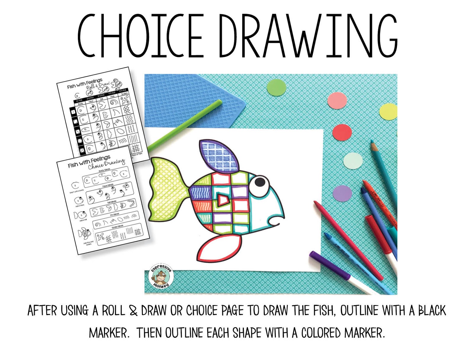 Art Technique Ideas for Fish with Feeling - Expressive Monkey