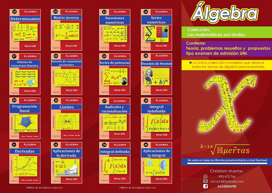 Semestral UNI: Colección de temas de álgebra preuniversitaria.