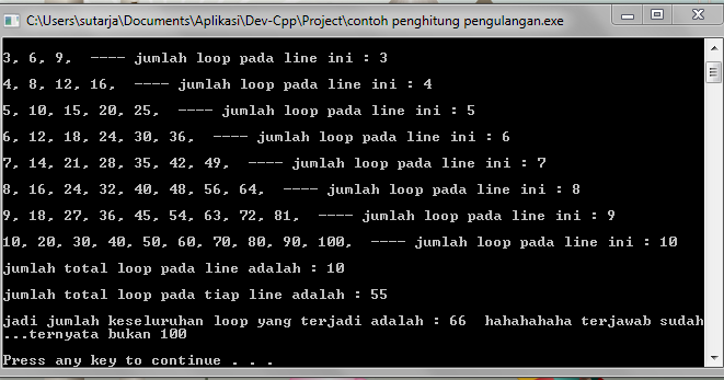 Menghitung jumlah loop pada cpp | Botung Studio
