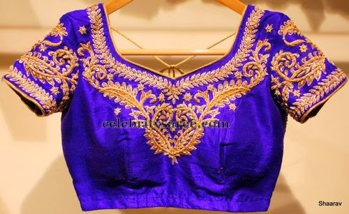 Chain Floral Work Blouses in Purple - Saree Blouse Patterns