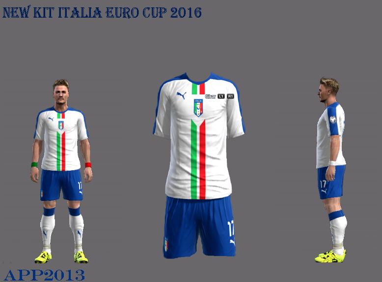 pes-modif: PES 2013 NEW KIT ITALIA EURO CUP 2016 by APP2013
