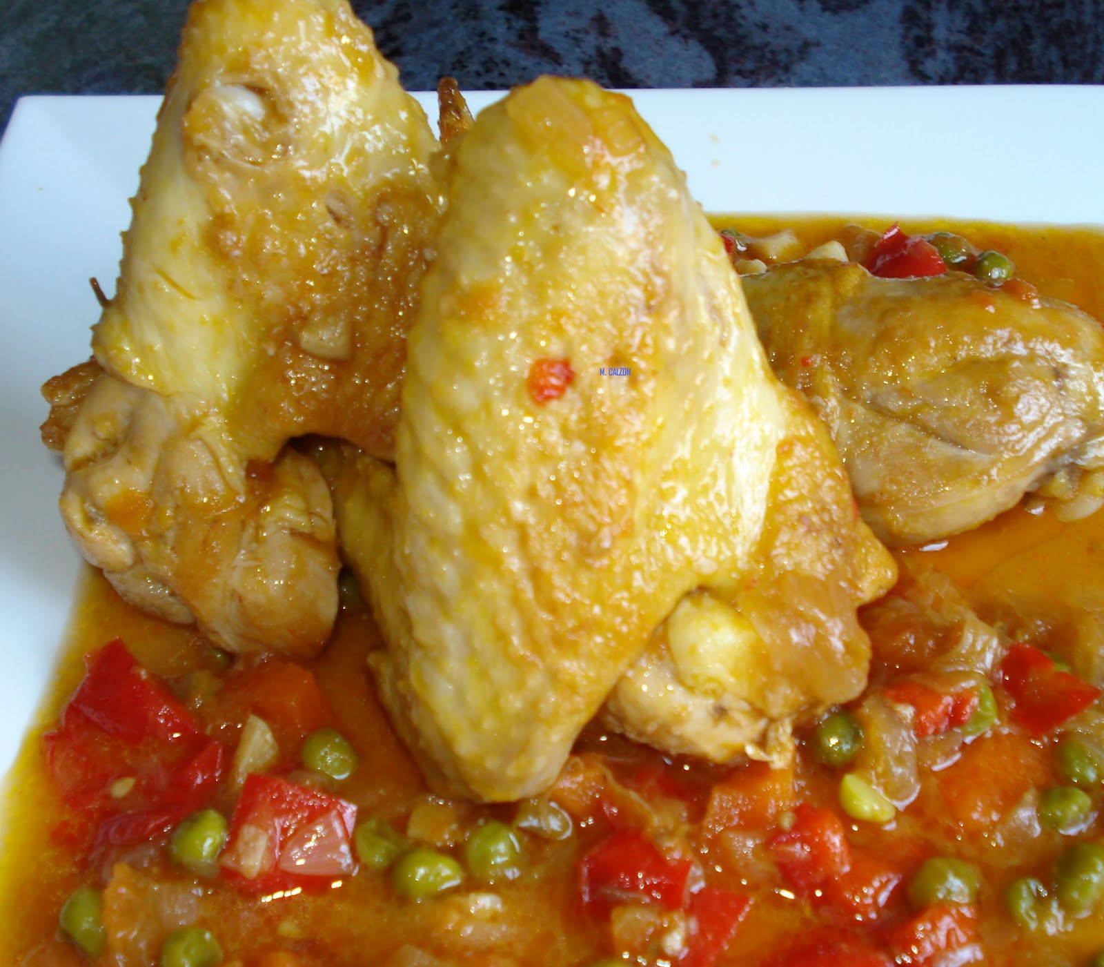 MARÍA CALZÓN - COLECCIÓN DE RECETAS DE COCINA: POLLO CON GUISANTES