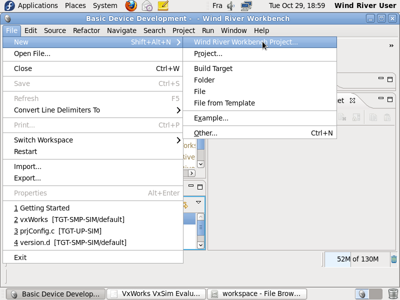 Noyaux Temps Réel: Wind River Workbench Project