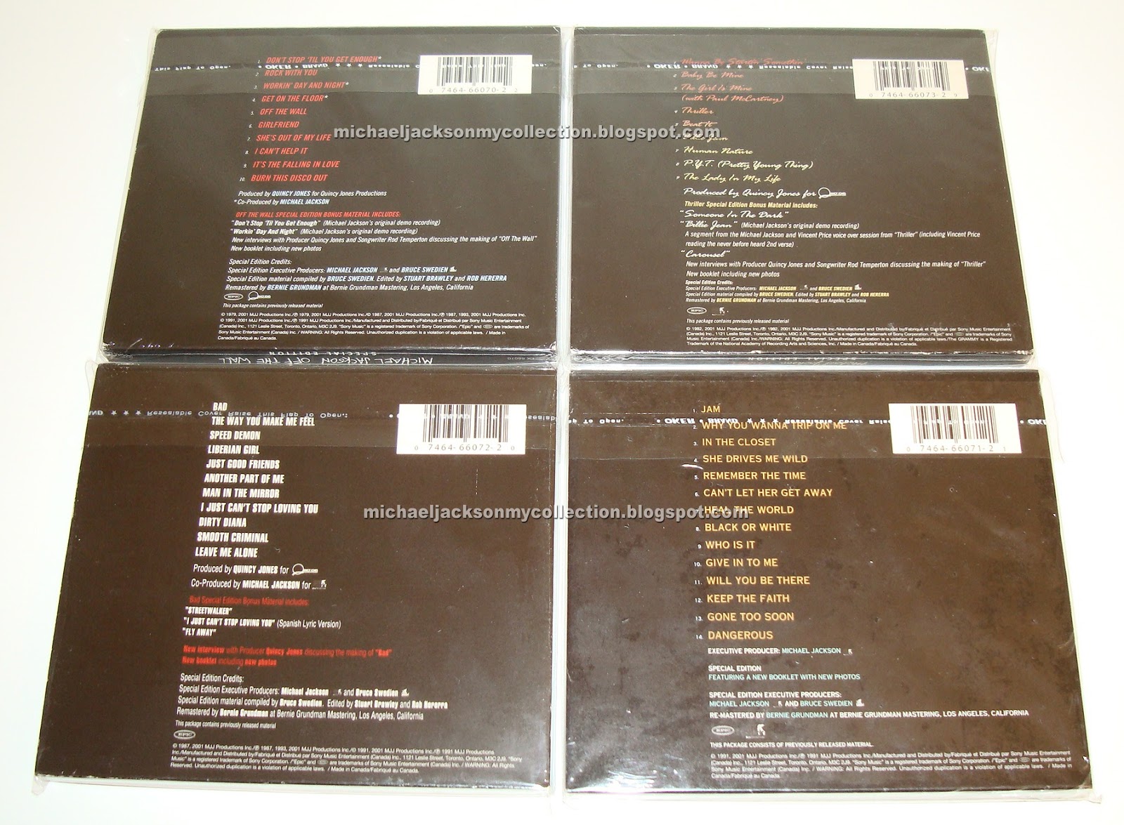 Michael Jackson: Collection for SALE: OFF THE WALL,THRILLER, BAD ...