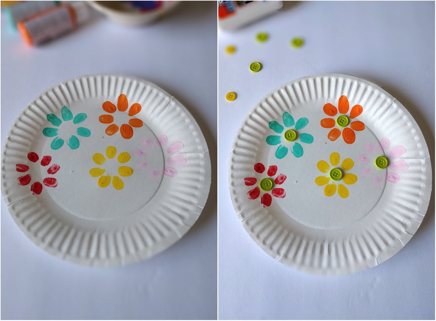 Fingerprint Flowers And Paper Butterfly - The Joy of Sharing