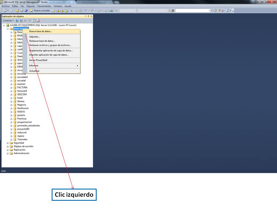 Crear base de datos en Sql Server ~ Informática para principiantes