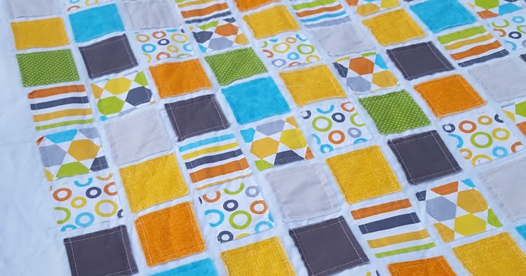how to make a Raw Edge Baby Quilt Tutorial - Sisters, What!