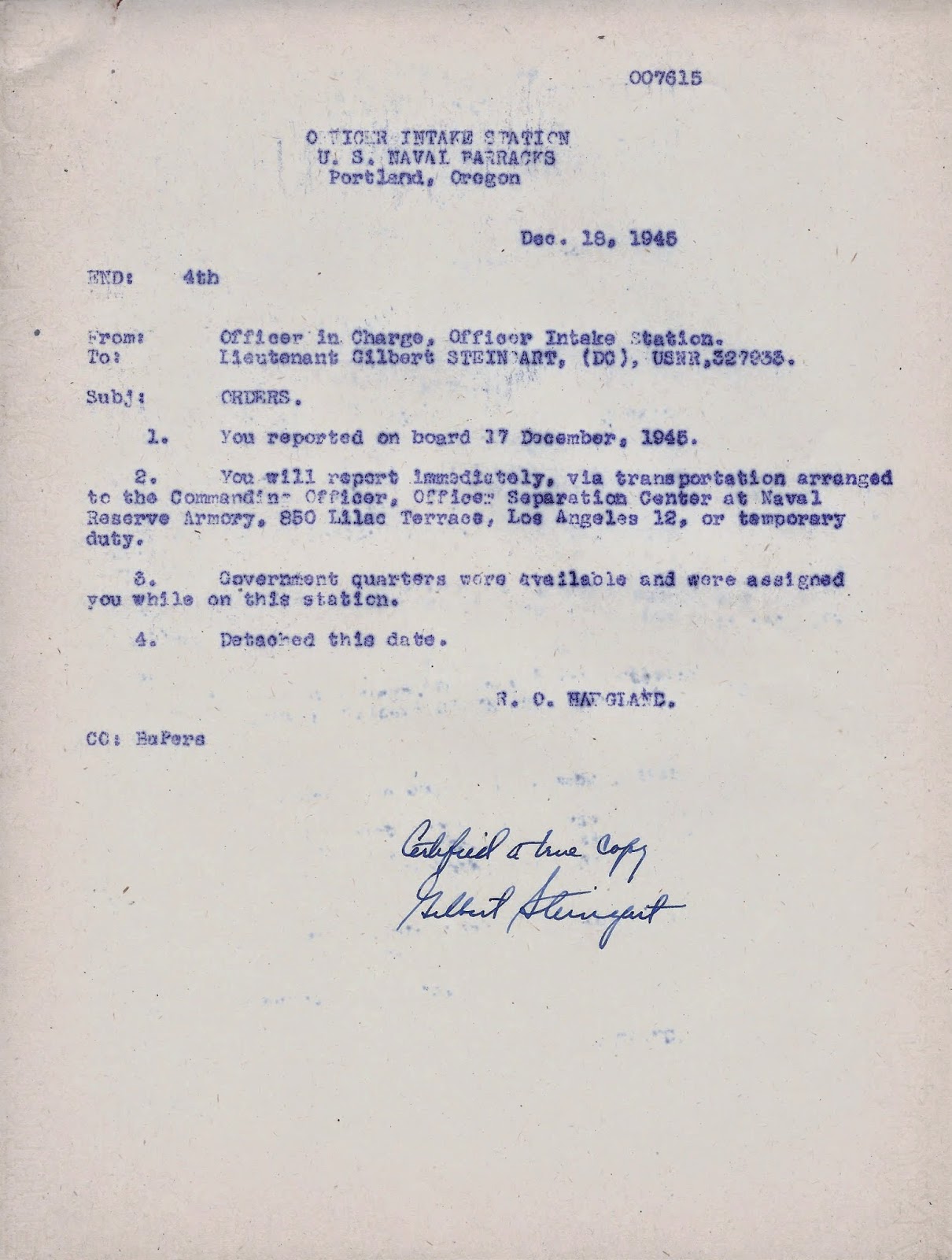 Dearest Eleanor: World War II Letters: Orders