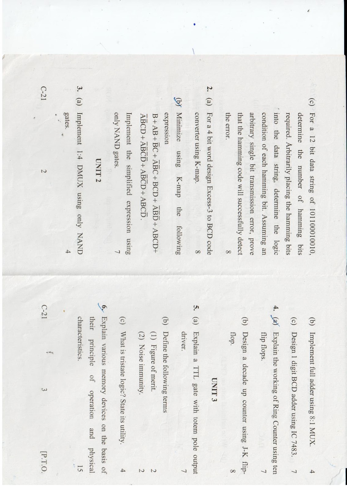Digital Electronics Question Paper ECE 201 B B Tech CSE digital-electronics-question-paper-ece-201-b-b-tech-cse