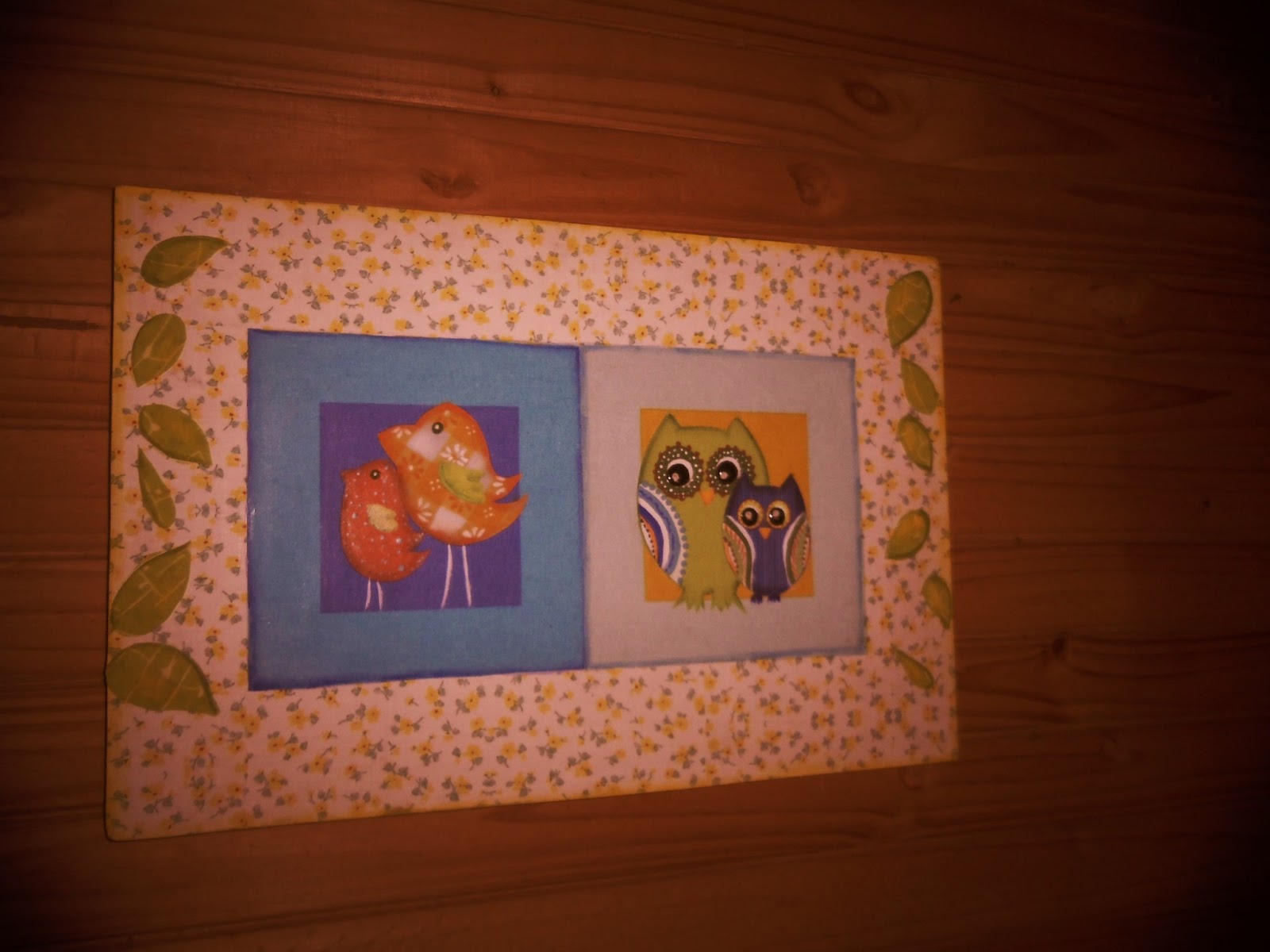 Magui Artesanías: CUADRO INFANTIL "BUHOS Y PAJARITOS"