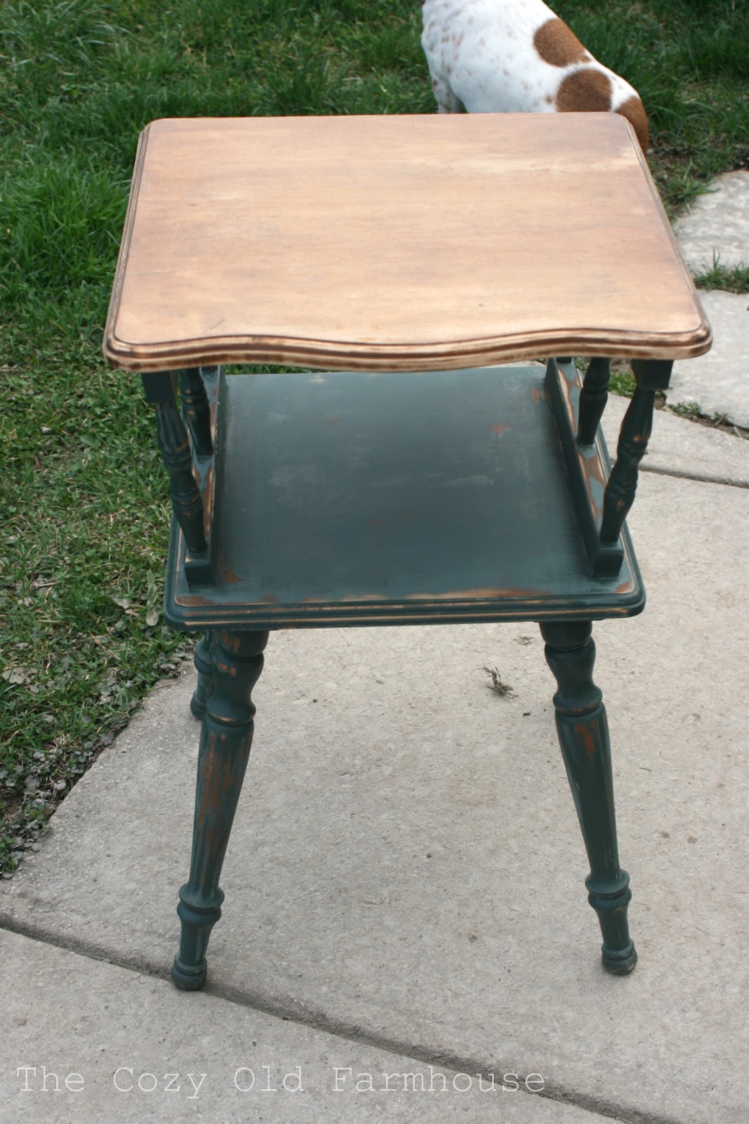 The Cozy Old "Farmhouse": Vintage Table Makeover & a Transparency Transfer