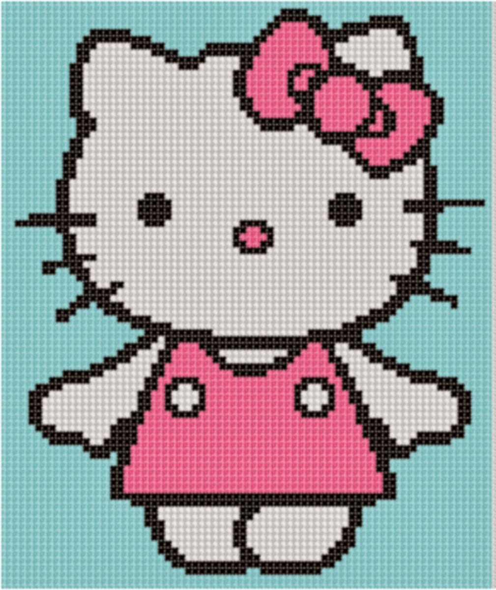 Brace Face Patterns: Hello Kitty 2 Cross Stitch Pattern