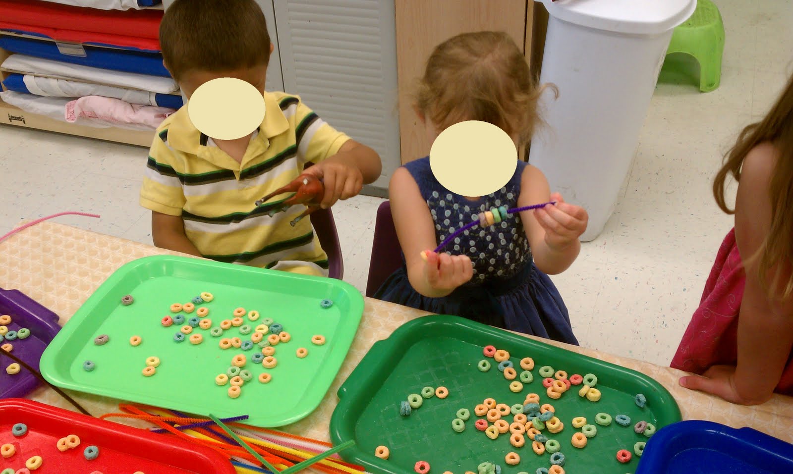 Play-Based Classroom: Lacing with cereal