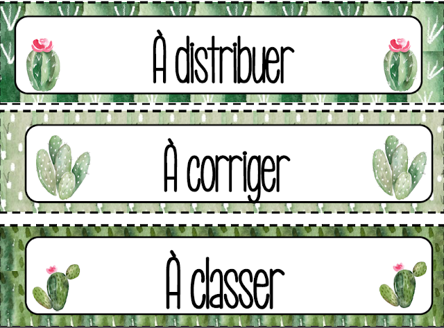 Trois filles et l'enseignement autrement: Suite des étiquettes cactus