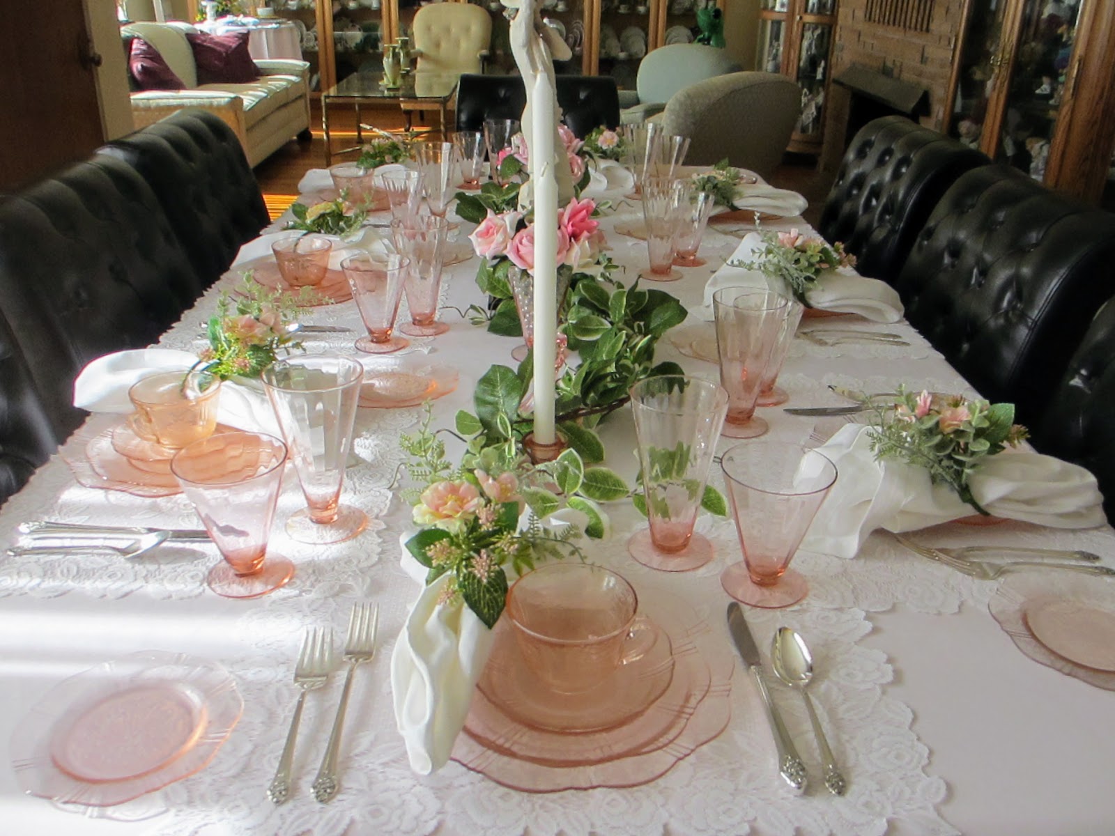 The Welcomed Guest: Pink Depression Glass Table