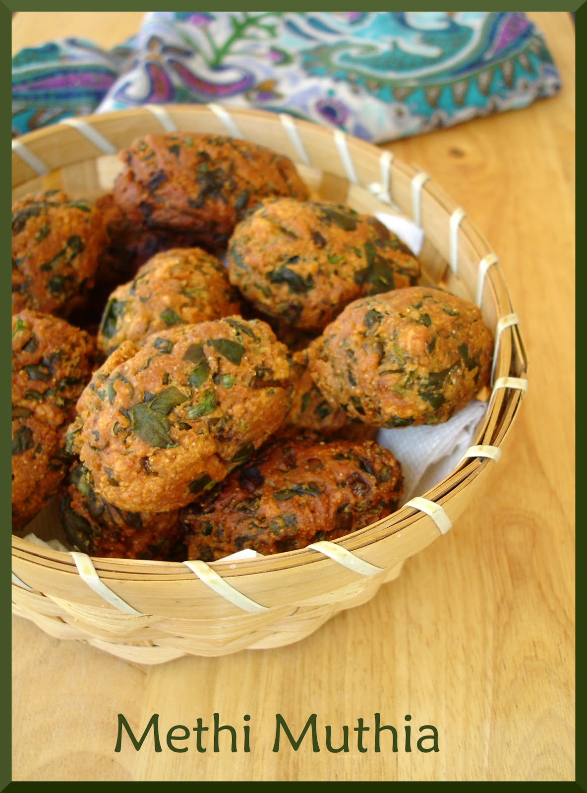 Veggie Platter: M ~ Methi Muthia (Fried Version)