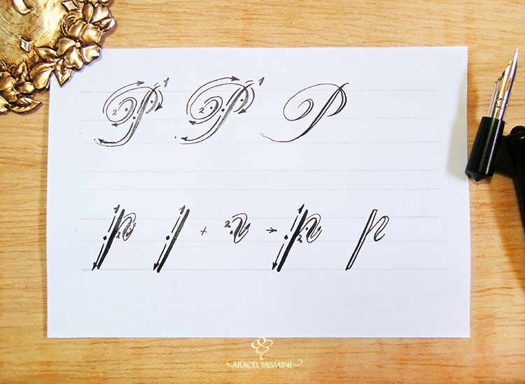 Caligrafía copperplate, ¿cómo escribir la letra "P"? | Aracelyasmine ...